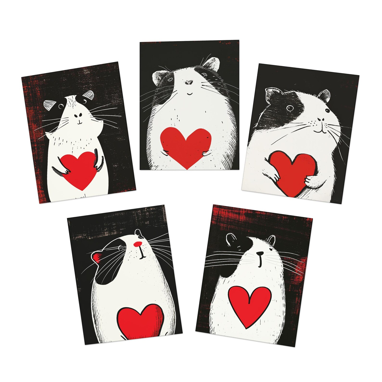 Cute Guinea Pigs Greeting Cards, Adorable Guinea Pig Blank Cards, All ...