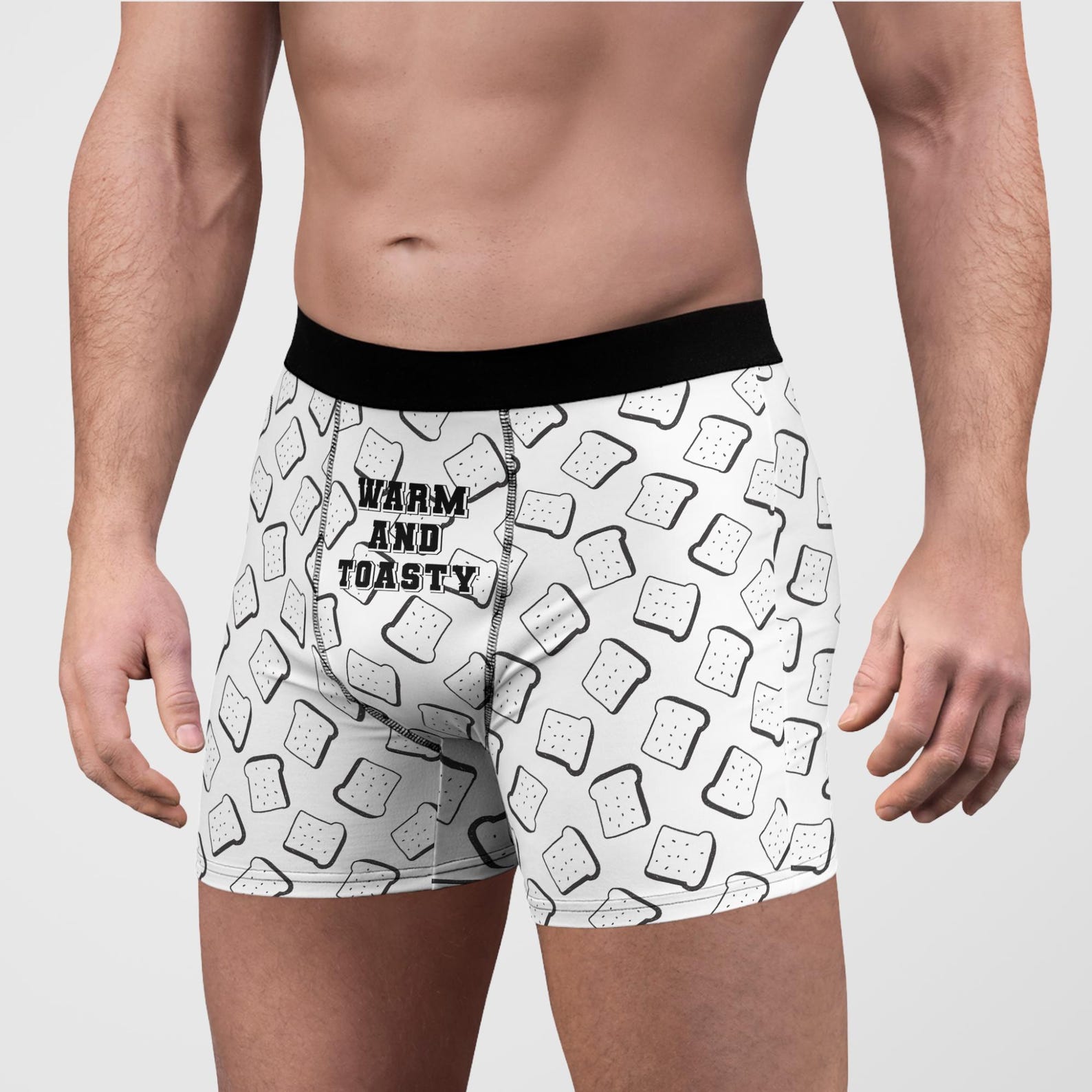Toast Pattern, Comfy Underwear, Cozy Men's Underpants, Funky Boxers ...