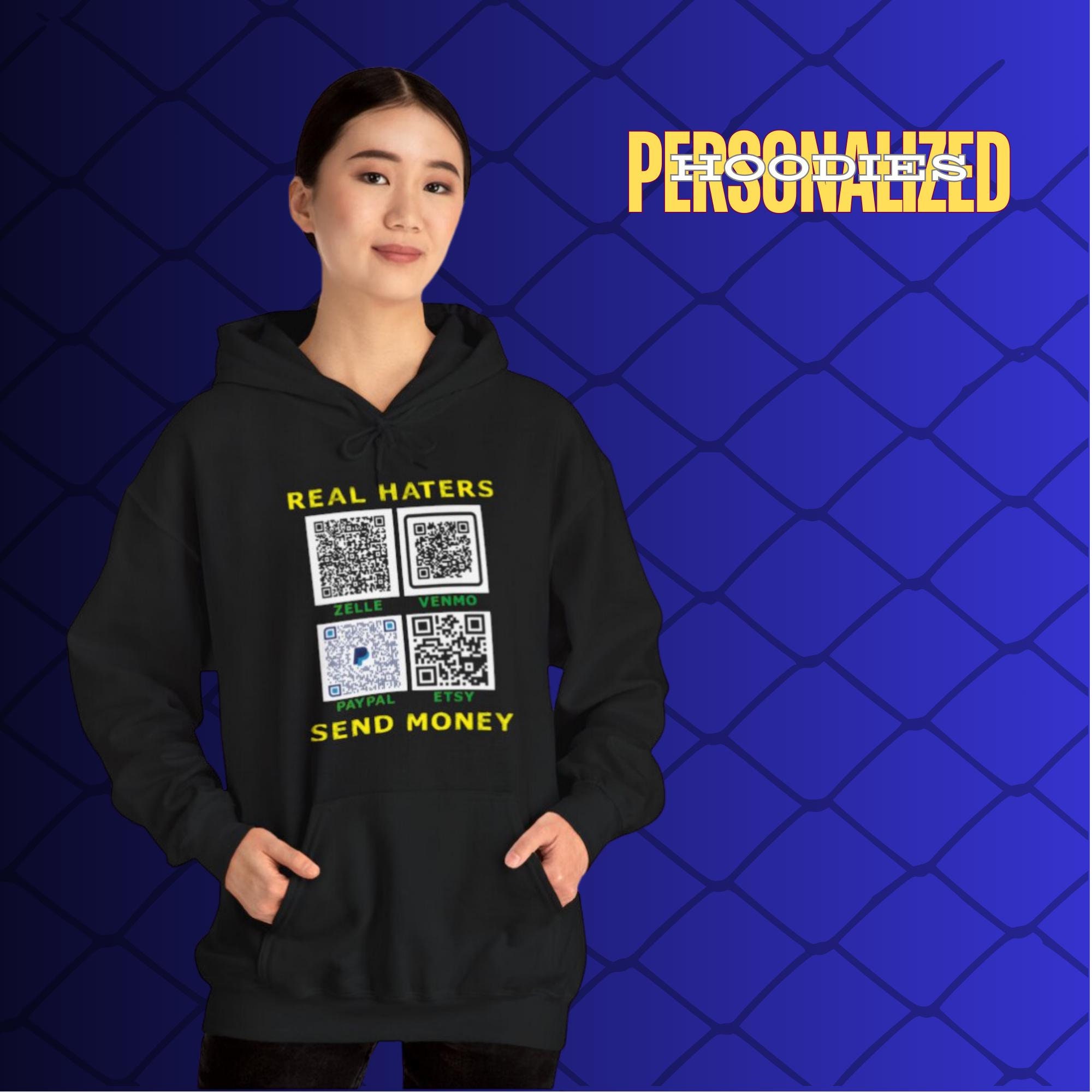 Custom QR Code Hoodie, Personalized Hoodie With Scannable QR Code ...