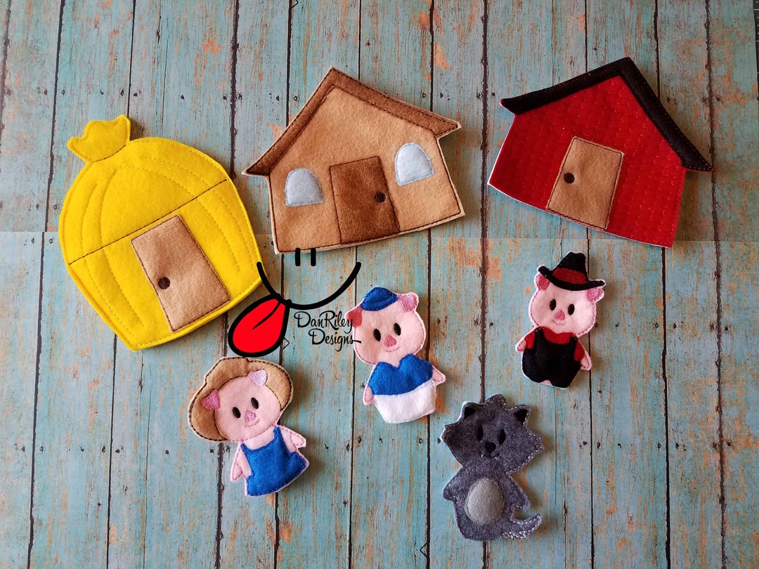 Three Little Pigs, Finger Puppets, 3 Little Pigs, Teacher Gift, Girl ...