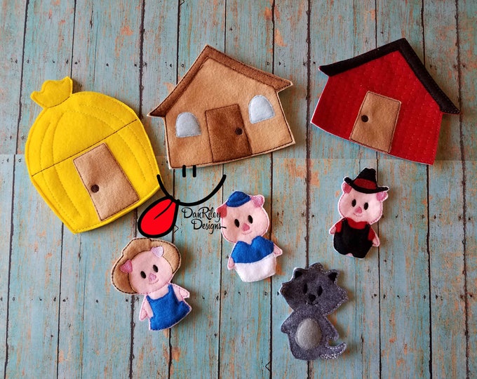 Three Little Pigs, Finger Puppets, 3 Little Pigs, Teacher Gift, Girl ...