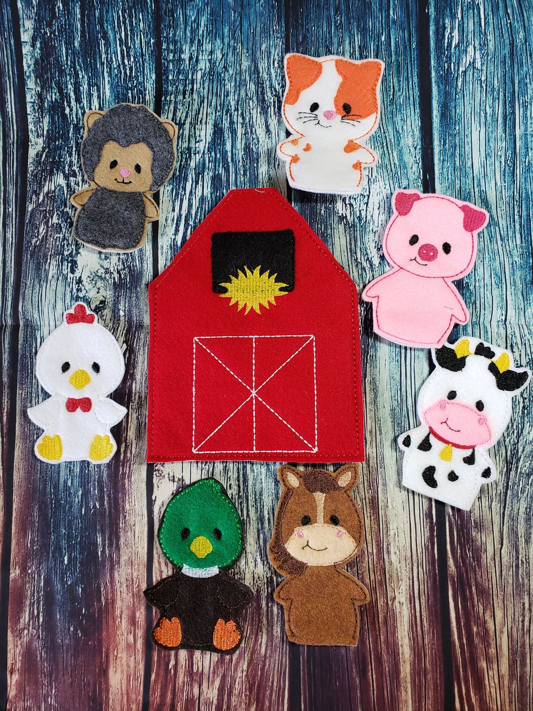 Old Macdonald Had a Farm Finger Puppets, 5 Piece Set, Teacher Gift ...