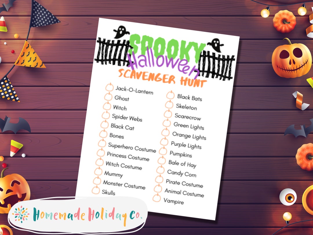 Halloween Scavenger Hunt Game: Spooky Party Activity (PDF Printable) - Etsy