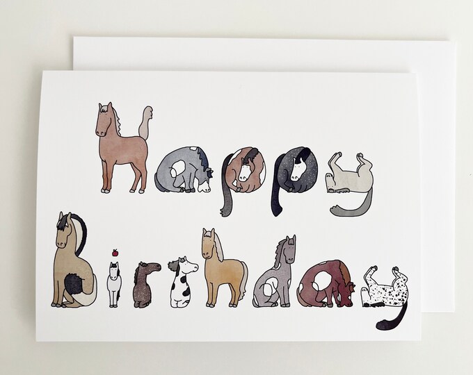 Horse Letters Birthday Card 5x7 - Etsy