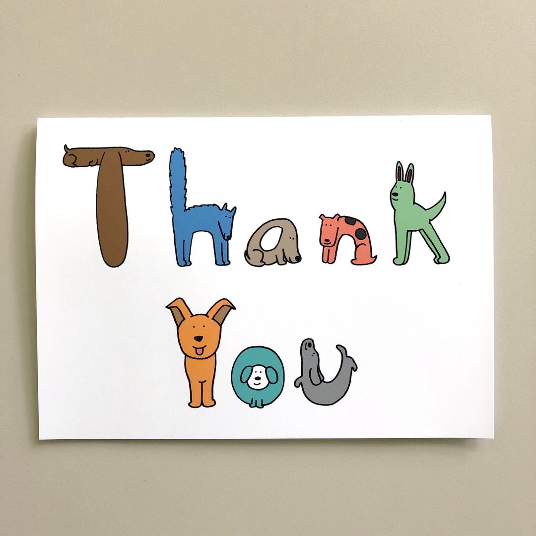 Dog Letters Thank You Card 5x7 - Etsy