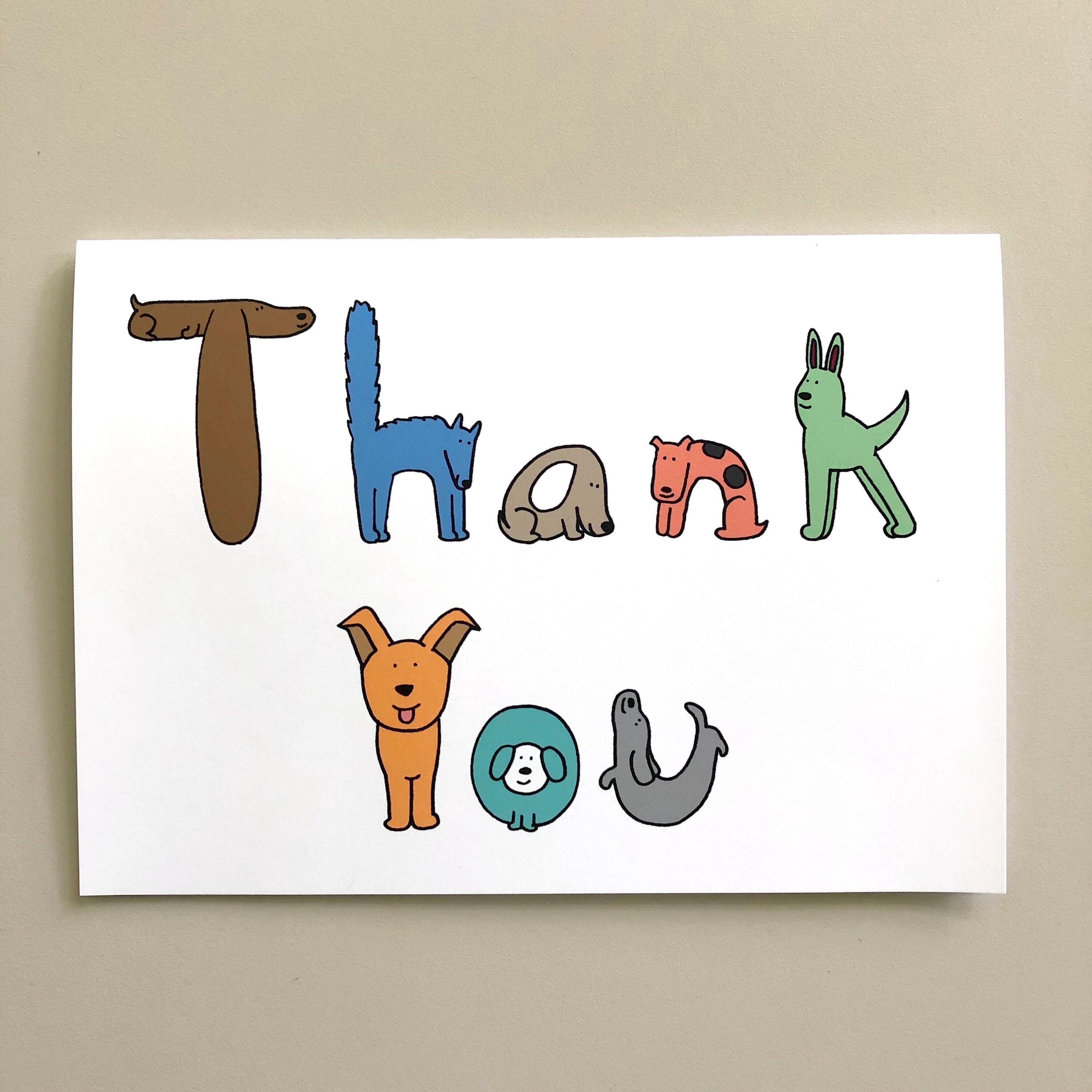 Dog Letters Thank You Card 5x7 - Etsy