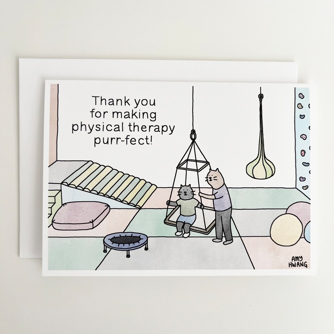 Physical Therapist Cat Card - 5x7 - Etsy
