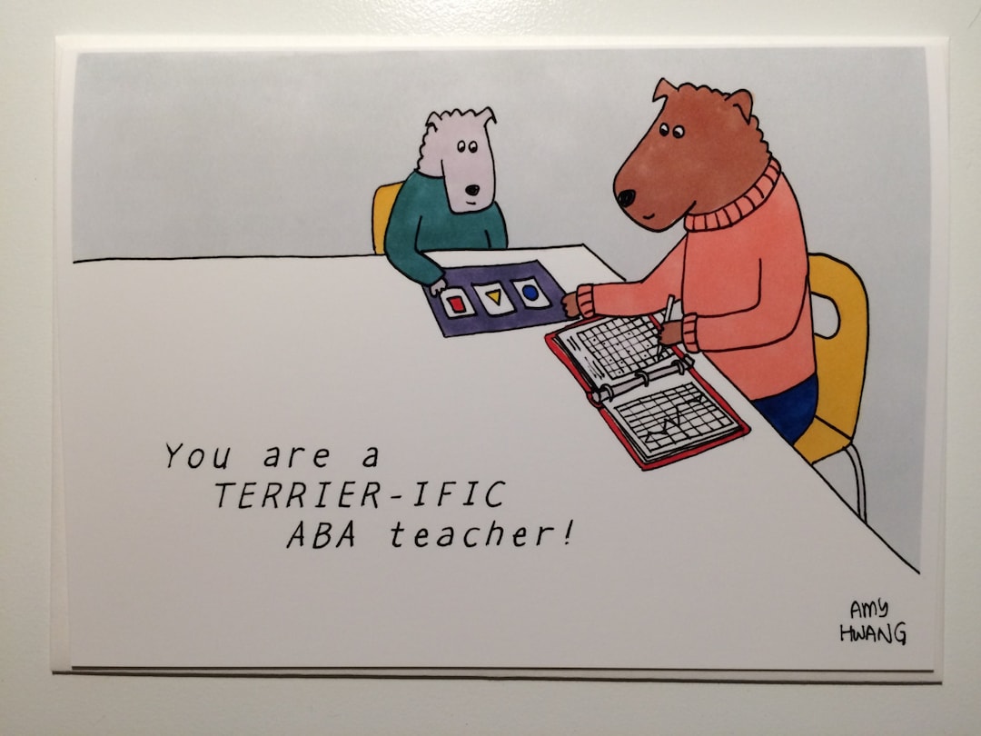 ABA Teacher Dog Card - 5x7 - Etsy