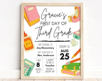 First Day of School Sign, Back to School Sign, Canva Back to School ...