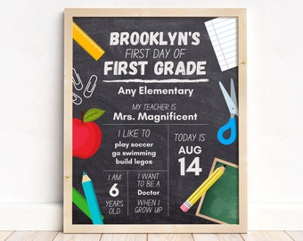 First Day of School Sign, Back to School Sign, Canva Back to School ...