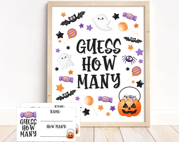 Halloween Guess How Many Game, Birthday Party Game, Bridal Shower Game ...