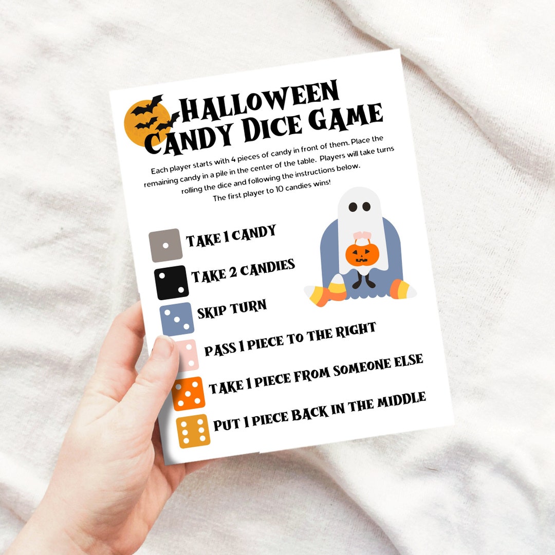 Halloween Candy Dice Game: Printable Party Activity (PDF) - Etsy