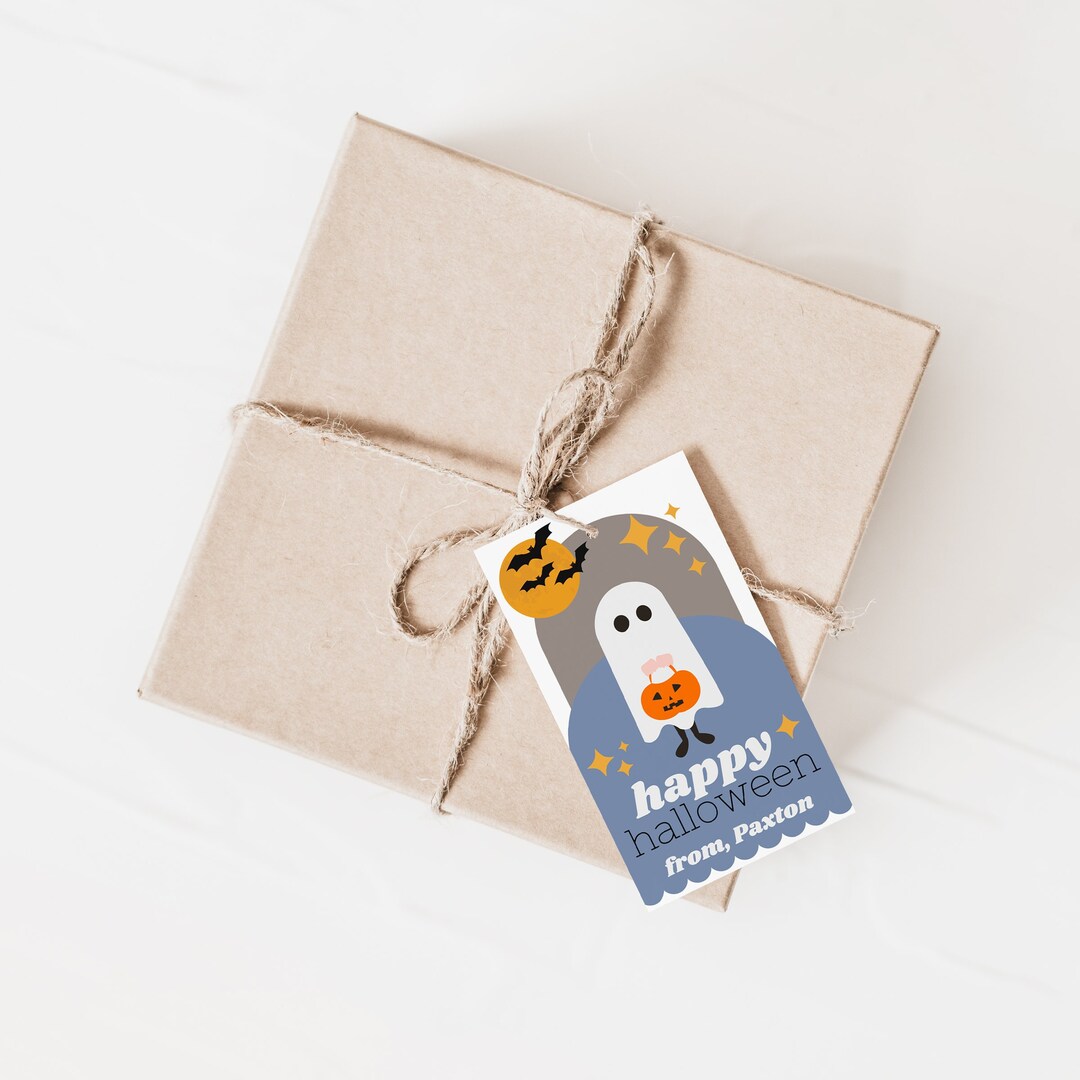 Editable Halloween Favor Tag: Printable Ghost Party Gift Tag (digital ...