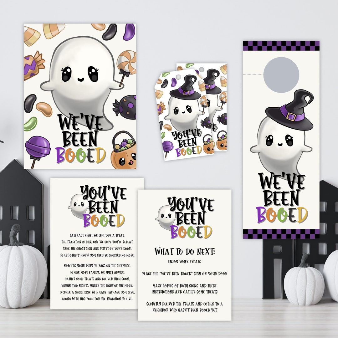 You've Been Booed Printable Halloween Kit, Boo Sign and Poem, Boo Your ...