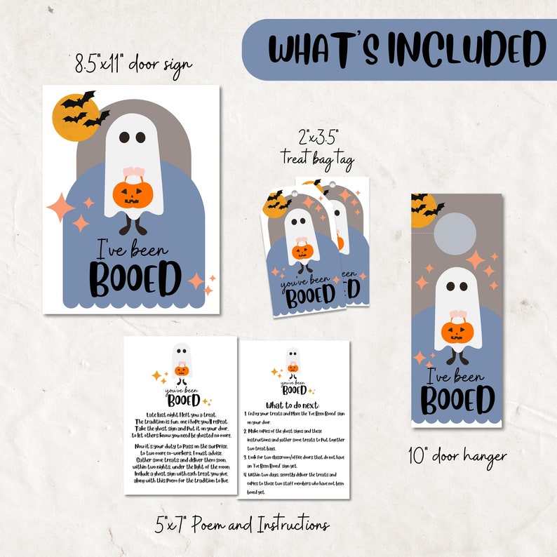 Teacher Halloween Boo Kit Printable: Sign, Poem, Door Hanger (instant ...