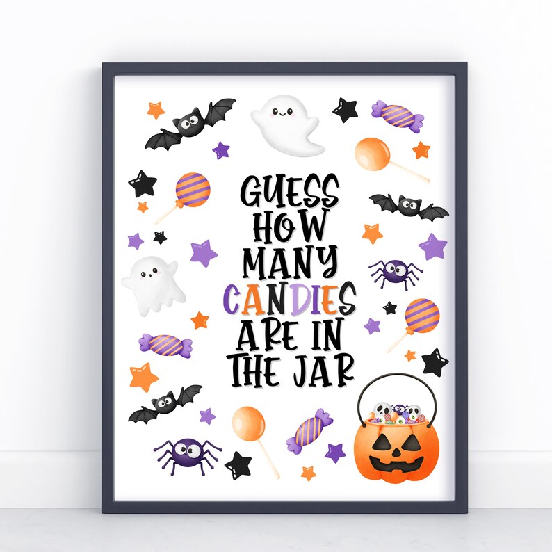 Halloween Guessing Game: How Many Candies - Printable Party Game ...