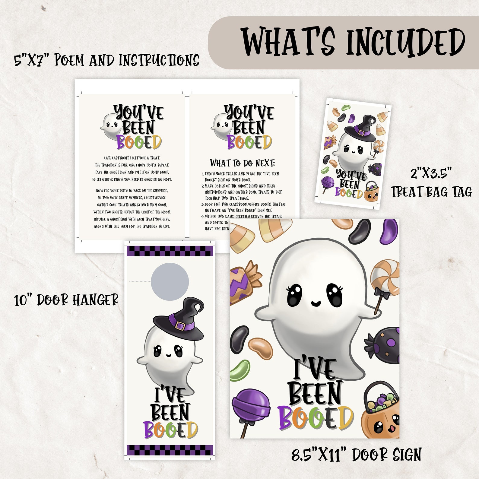 Teacher Halloween Boo Kit: Printable Sign, Poem, Door Hanger (instant ...
