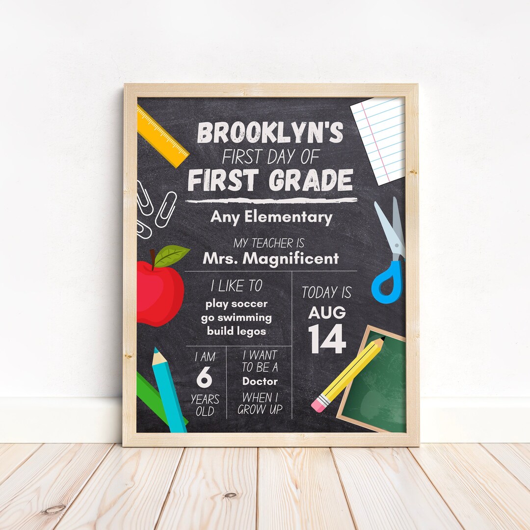 First Day of School Sign, Back to School Sign, Canva Back to School ...