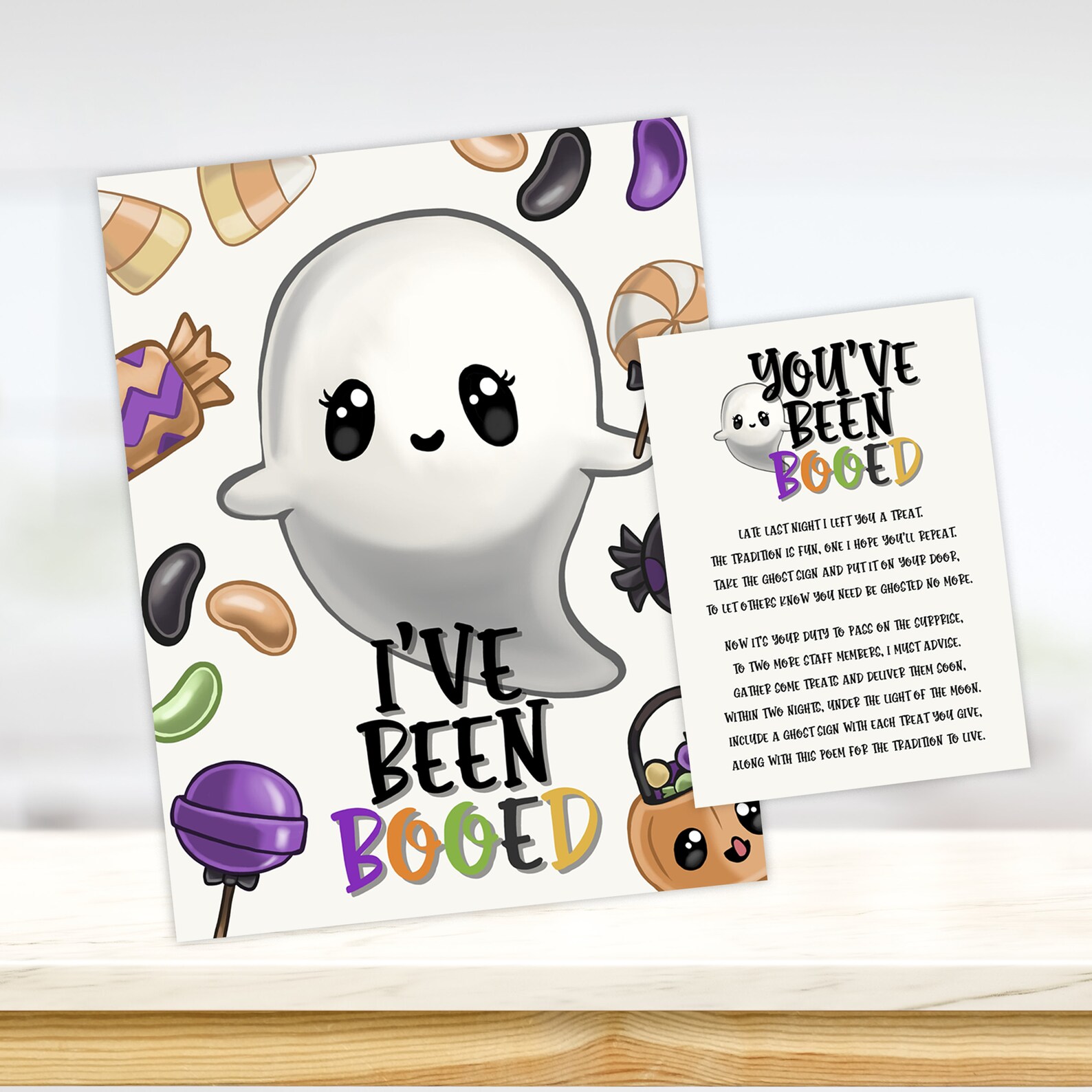 Teacher Halloween Boo Kit: Printable Sign, Poem, Door Hanger (instant ...