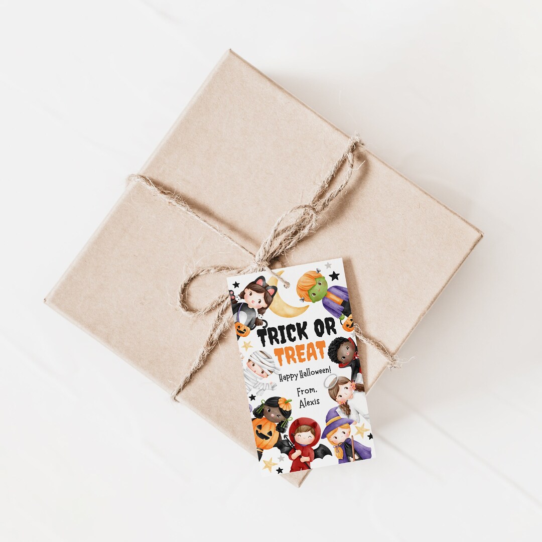 Halloween Party Favor Tag, Editable Halloween Favor Tag, Halloween Gift ...