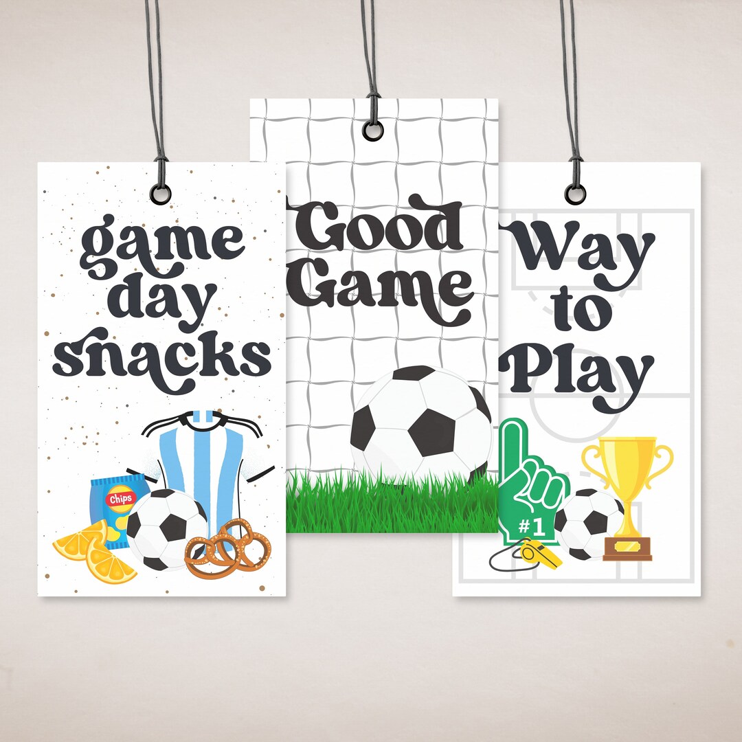 Soccer Snack Bag Tags, Sports Snacks, Team Snacks, 3 Soccer Printable ...