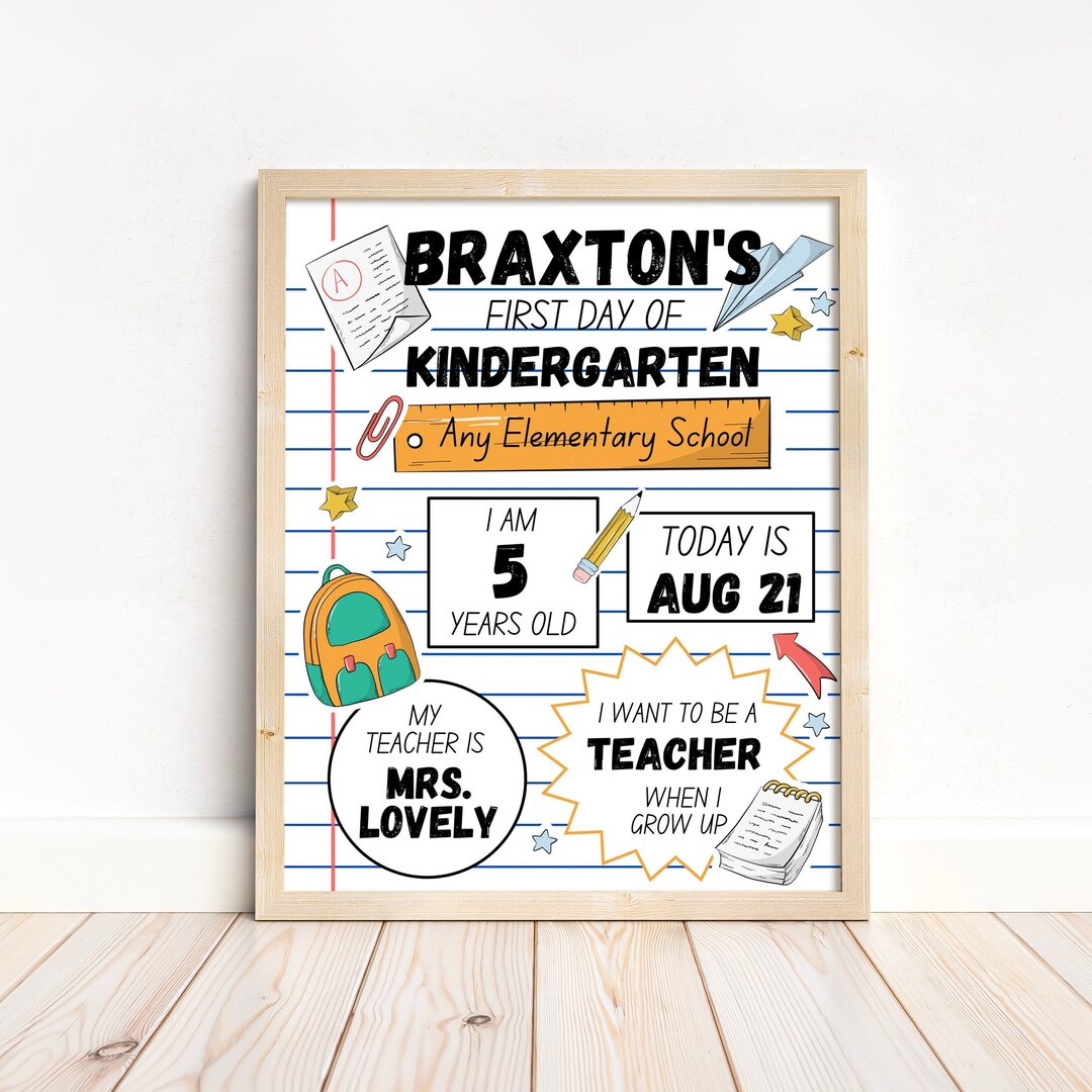 First Day of School Sign, Back to School Sign, Canva Back to School ...