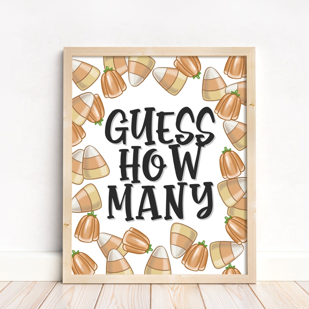 Halloween Guess How Many Game, Birthday Party Game, Bridal Shower Game ...