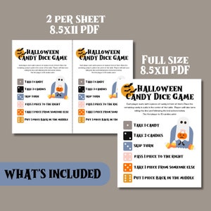 Halloween Candy Dice Game: Printable Party Activity (PDF) - Etsy