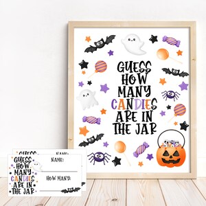 Halloween Guessing Game: How Many Candies - Printable Party Game ...