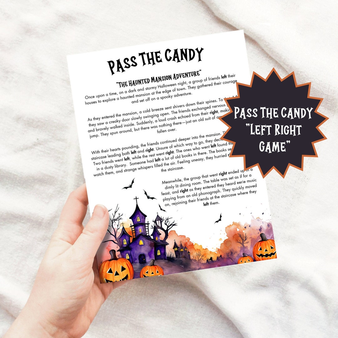 Halloween Party Pass the Candy Game, Halloween Left Right Game, Kids ...