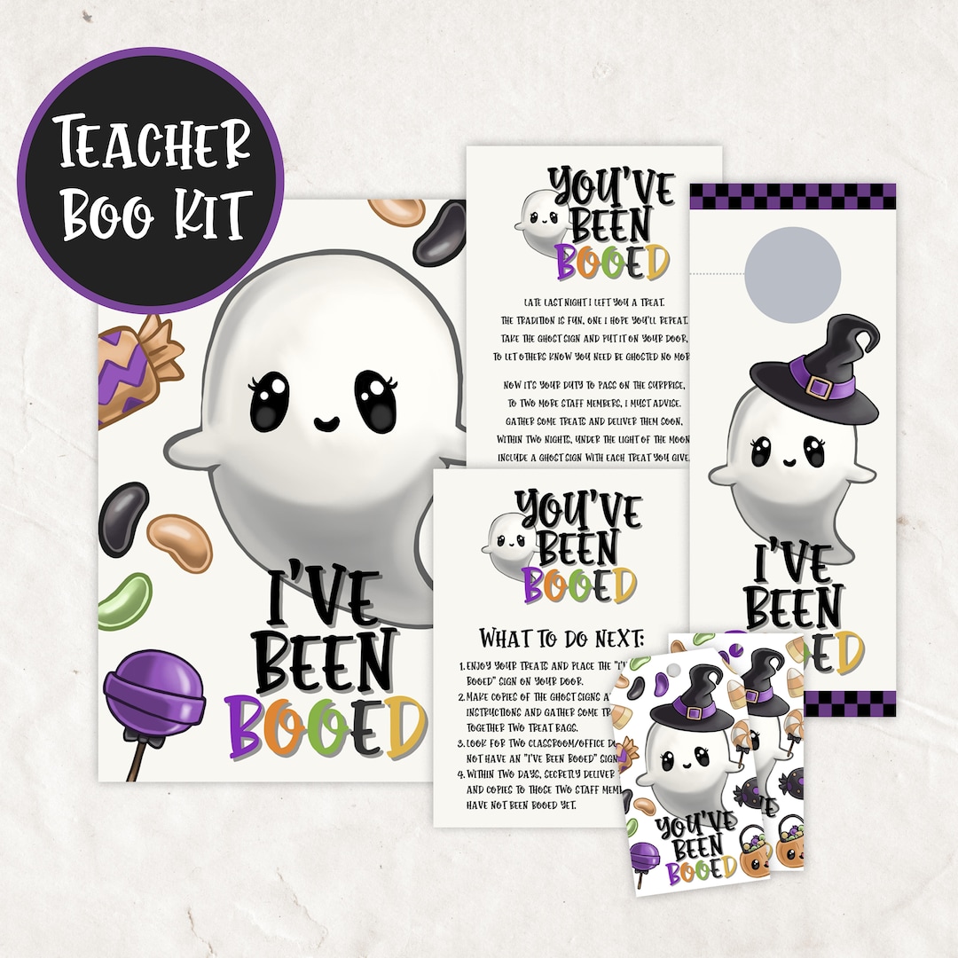 Teacher Halloween Boo Kit: Printable Sign, Poem, Door Hanger (instant ...