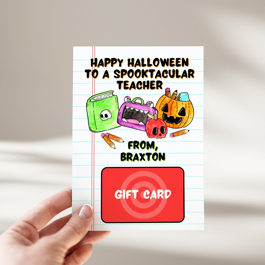 Halloween Teacher Gift, Gift Card Holder, Teacher Halloween, Co-worker ...