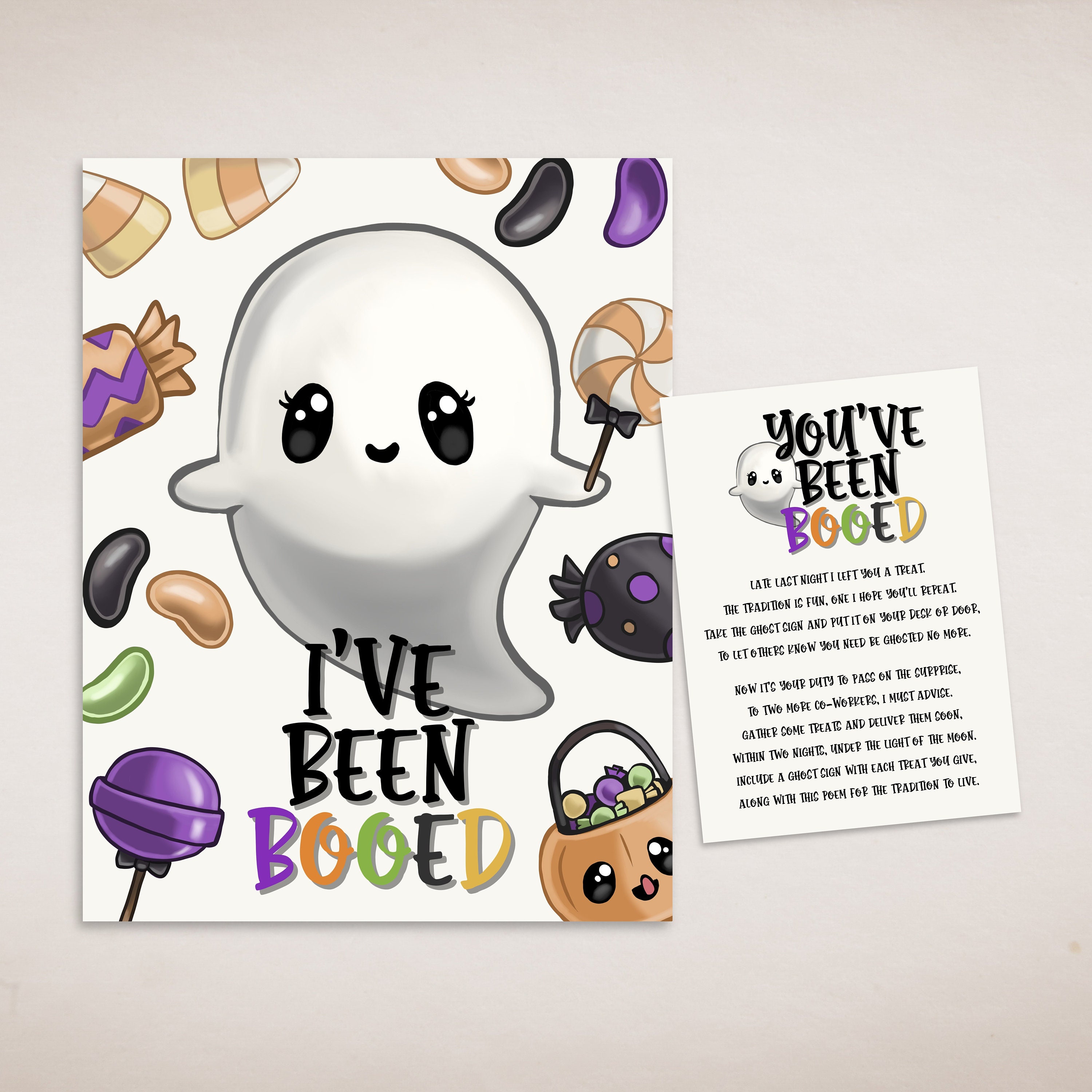 Co-worker Halloween Boo Kit: Printable Office Sign & Poem (instant ...