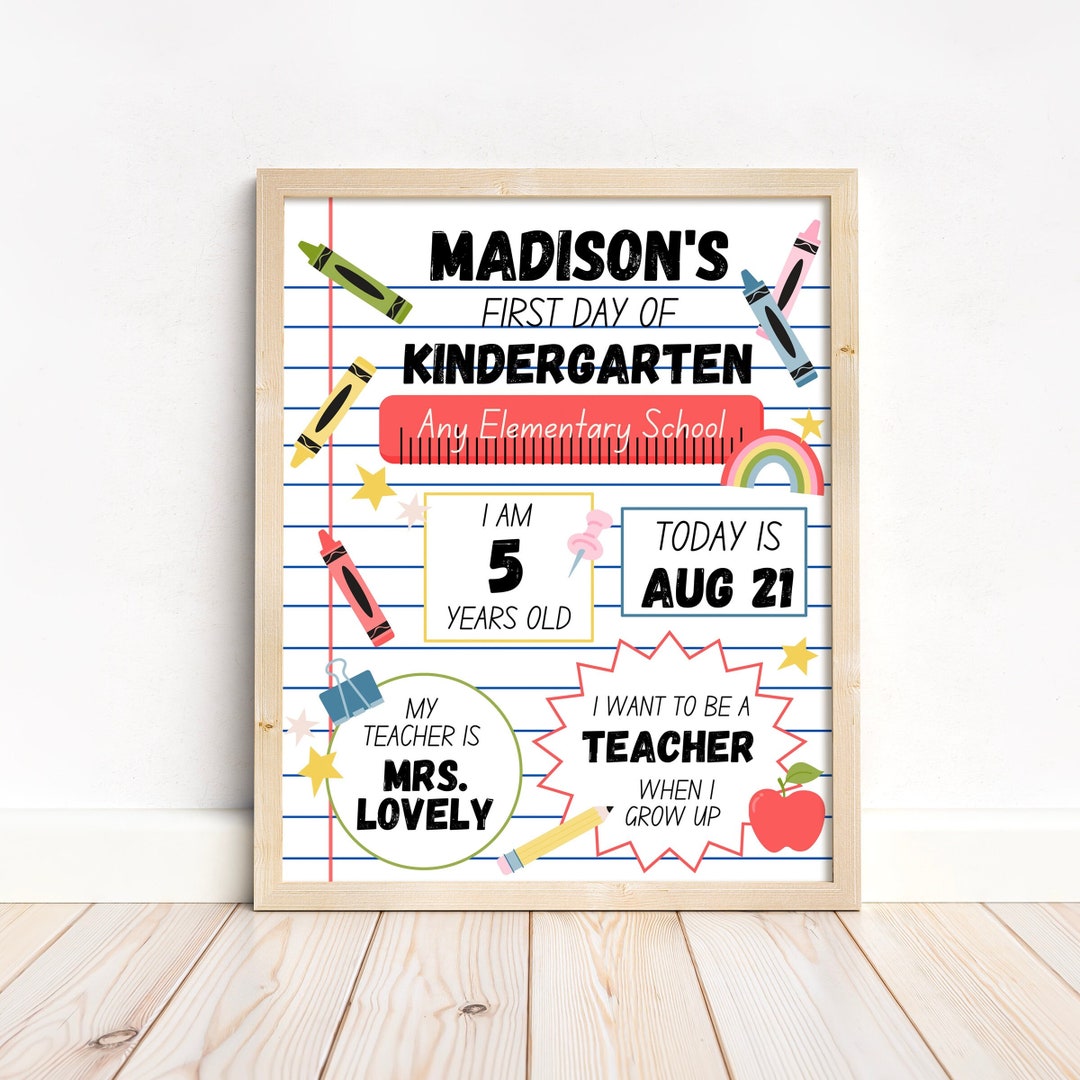 First Day of School Sign Template, Rainbow Back to School Sign Template ...