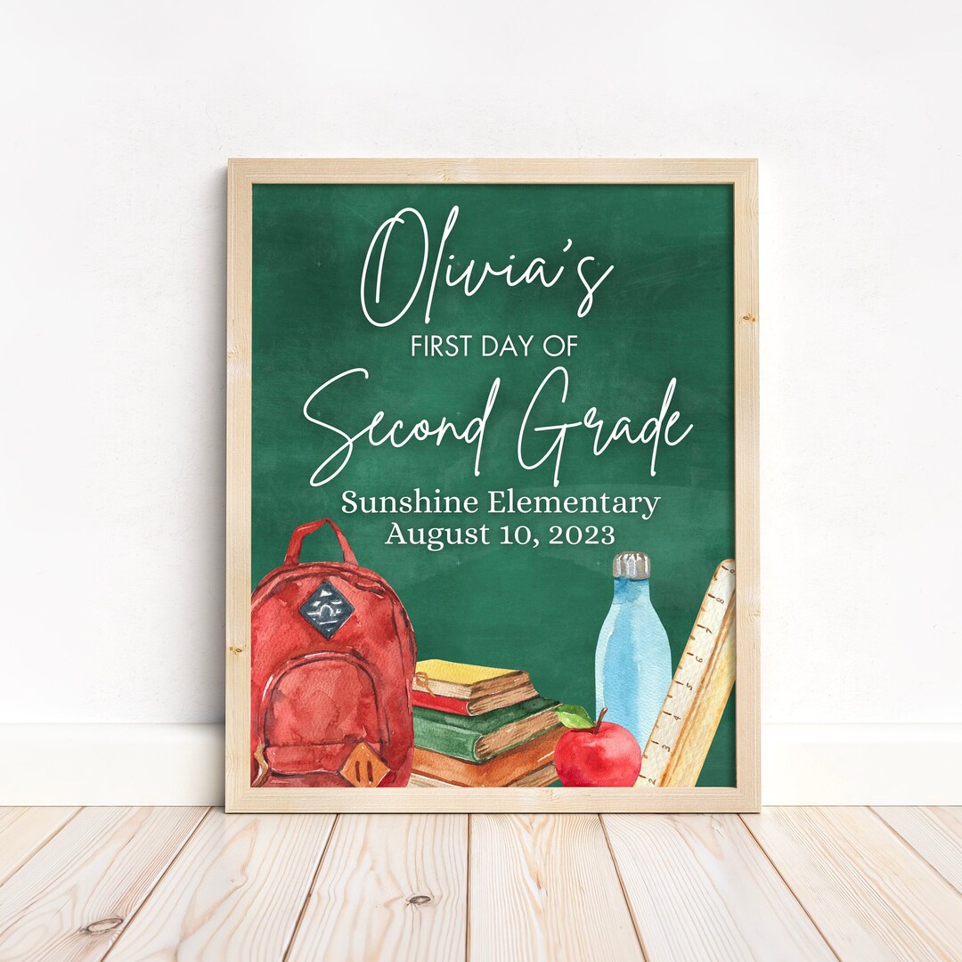 First Day of School Sign Template, Chalkboard Back to School Sign ...