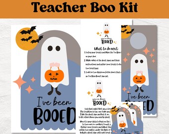 Teacher Halloween Boo Kit: Printable Sign, Poem, Door Hanger (instant ...