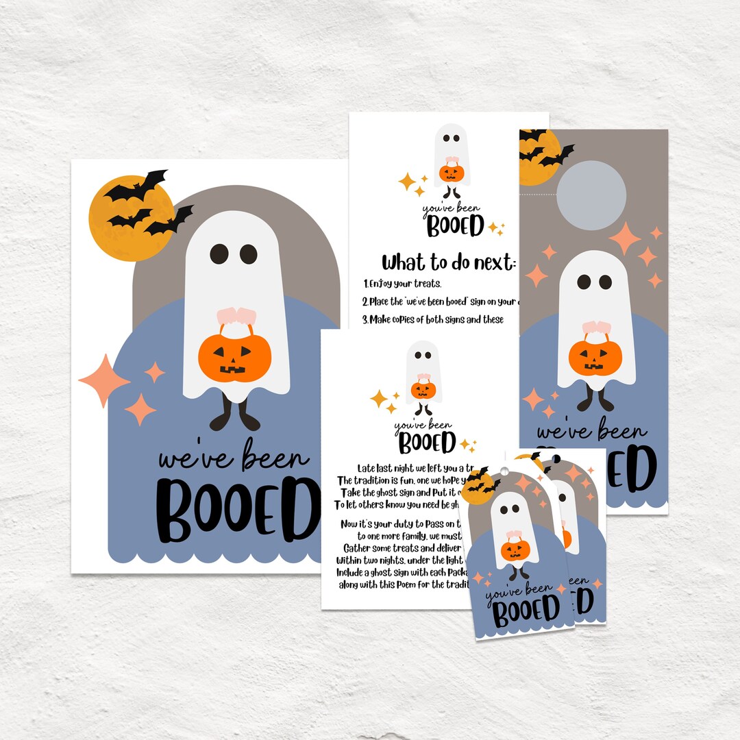 You've Been Booed Printable Halloween Kit, Boo Sign and Poem, Boo Your ...