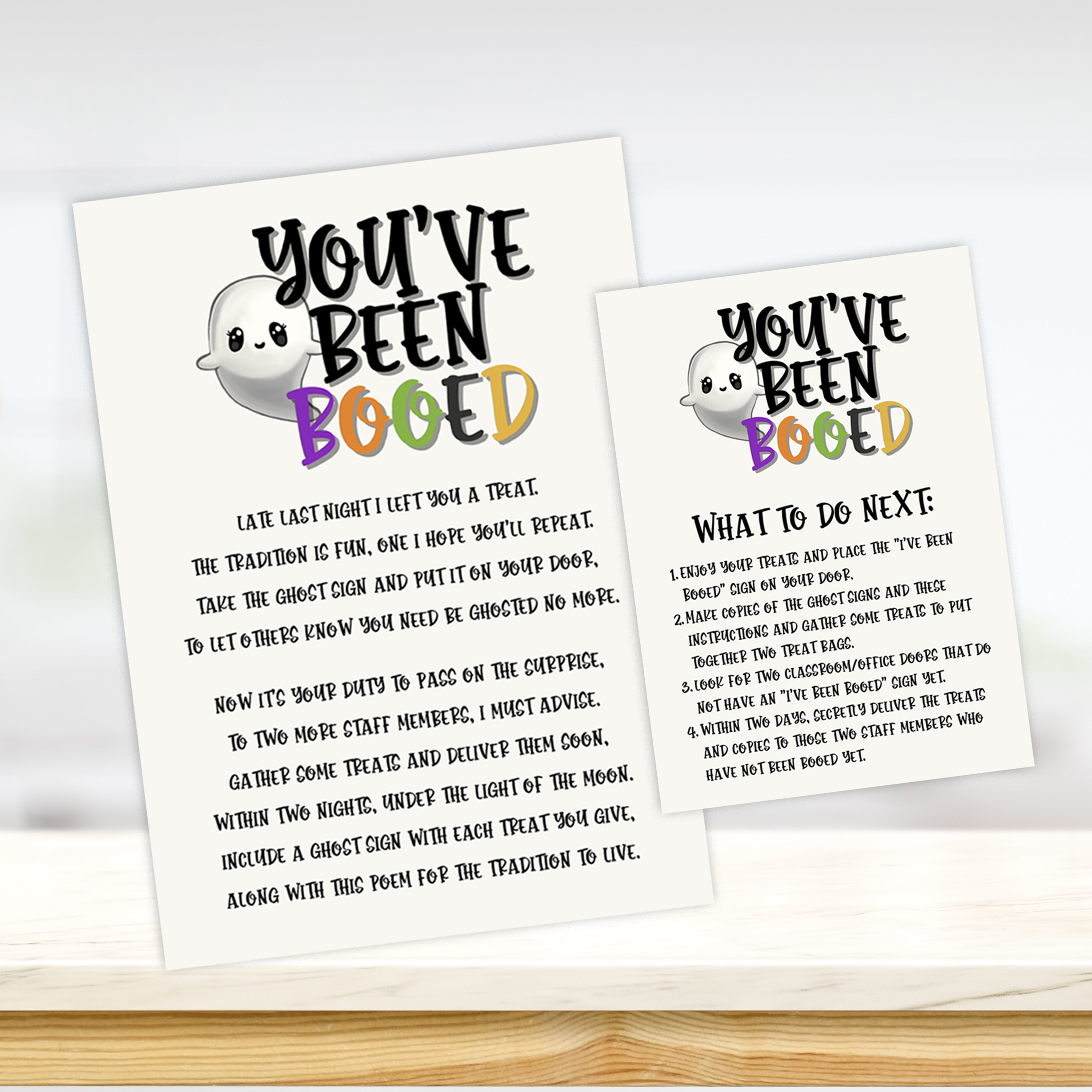 Teacher Halloween Boo Kit: Printable Sign, Poem, Door Hanger (instant ...