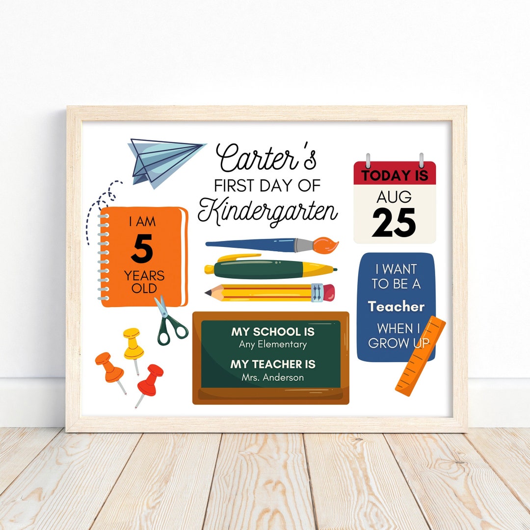First Day of School Sign, Back to School Sign, Canva Back to School ...