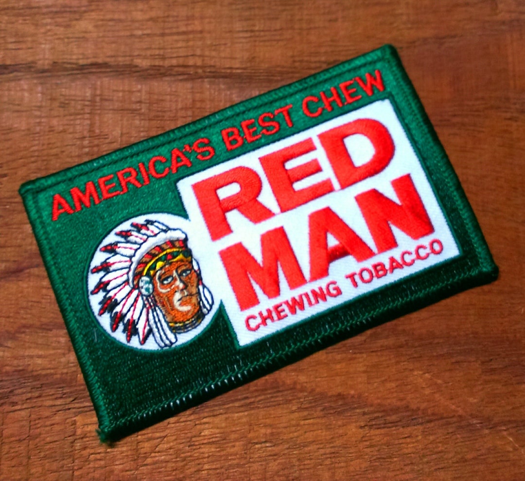 Vintage 1980's Red Man Chewing Tobacco Embroidered Iron on Patch - Etsy
