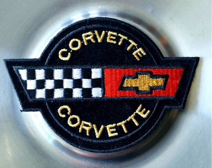 Vintage Chevy Corvette Embroidered Racing Iron on Patch 4" X 2 3/4" - Etsy