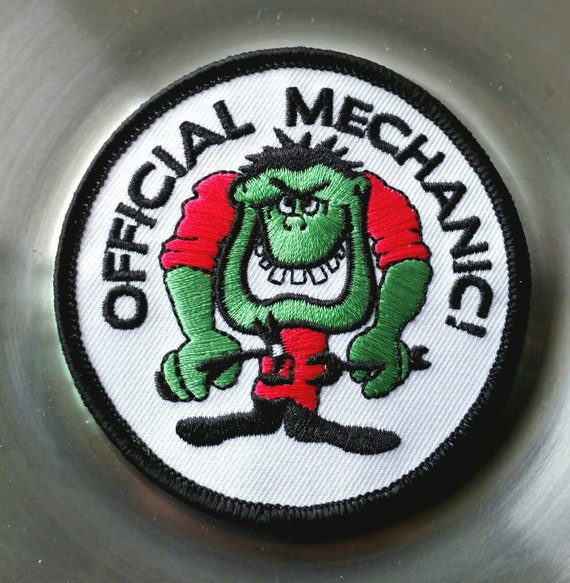 Vintage Official Mechanic Iron On Embroidered Patch 3" - Gem