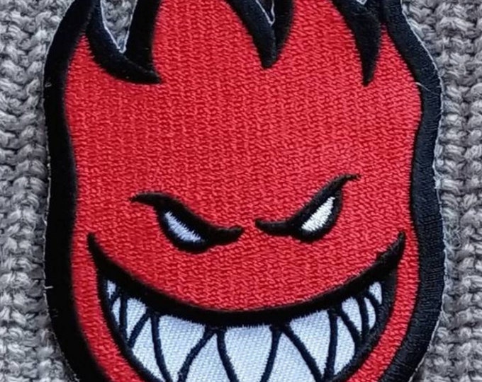 Vintage 90s Red Spitfire Bighead NOS Skateboarding Embroidered Iron on Patch 3 1/2 X 2 1/2 - Etsy
