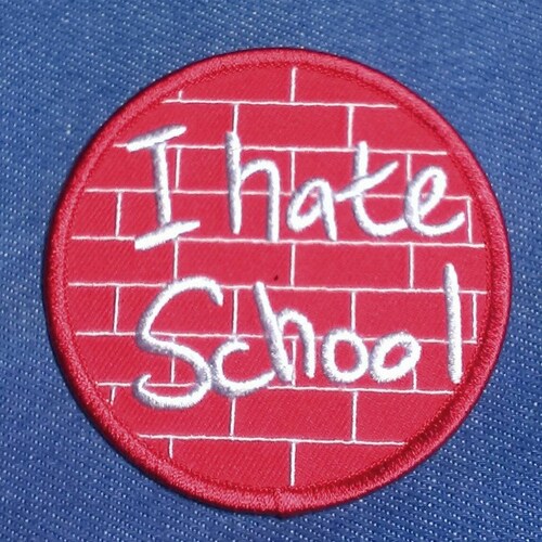 Vintage I Hate School Embroidered Iron on Patch 3 NOS - Etsy