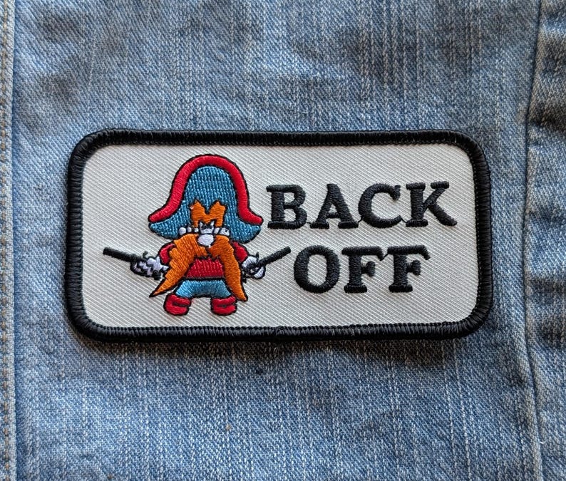 Vintage 70s Yosemite Sam, Back Off, Mud Flap Embroidered Iron on Patch ...
