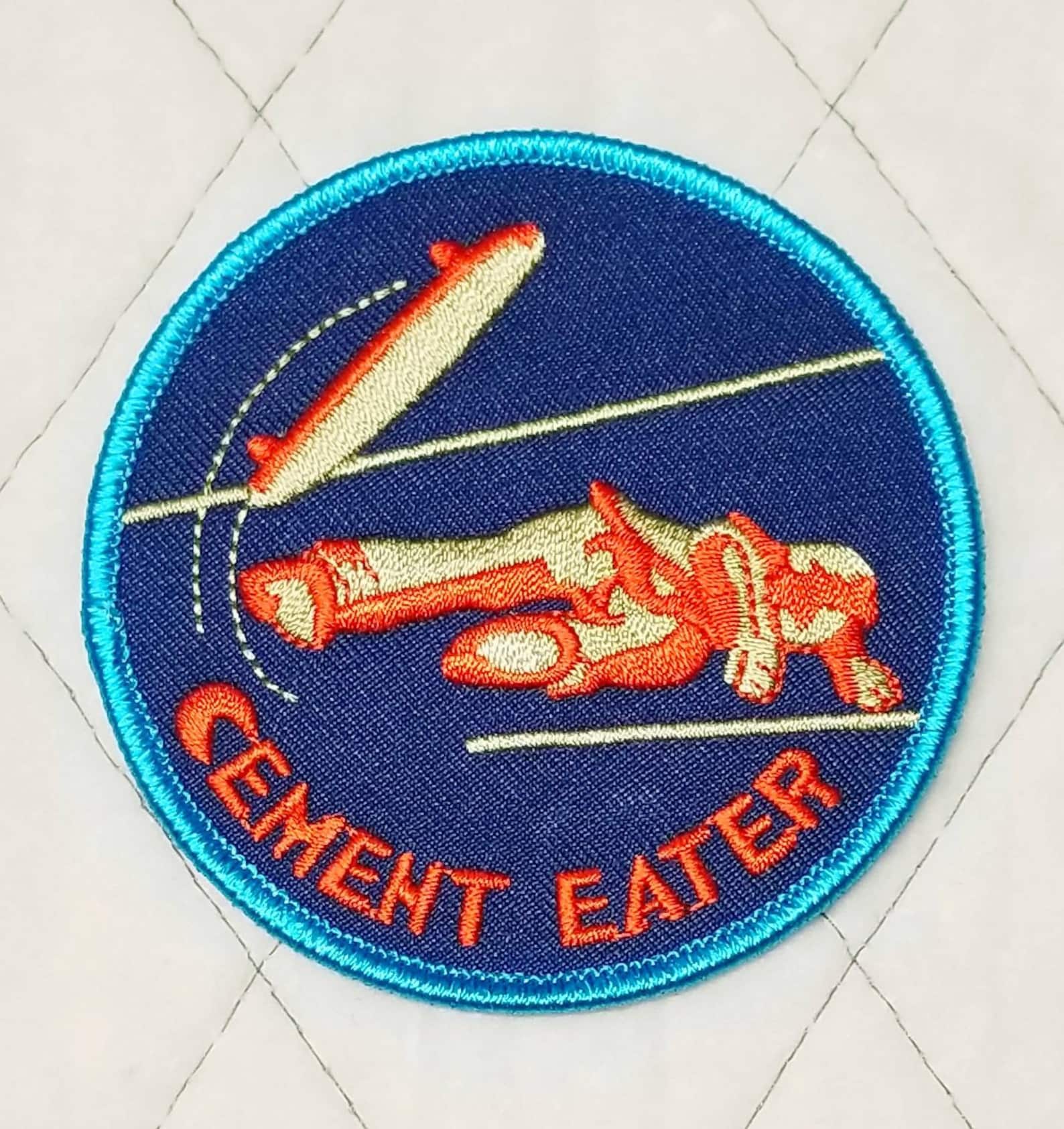 Vintage Skateboard Patch, Cement Eater Embroidered Iron on Patch 3" - Etsy
