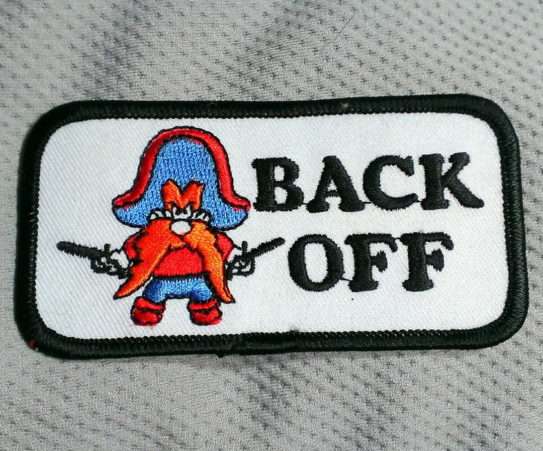Vintage 70s Yosemite Sam, Back Off, Mud Flap Embroidered Iron on Patch ...