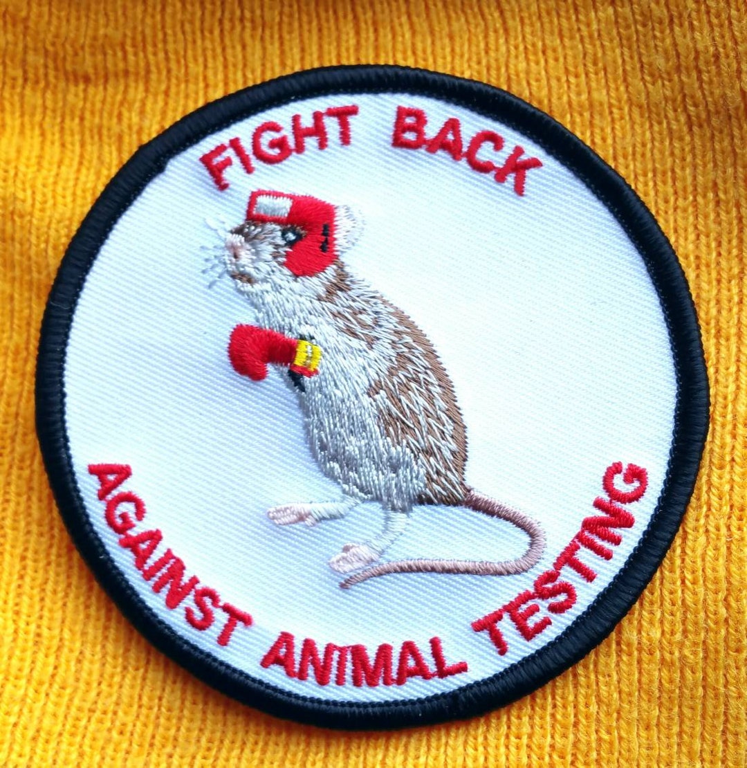 Fight Back Against Animal Testing Embroidered Iron-on Patch 3 1/4 ...
