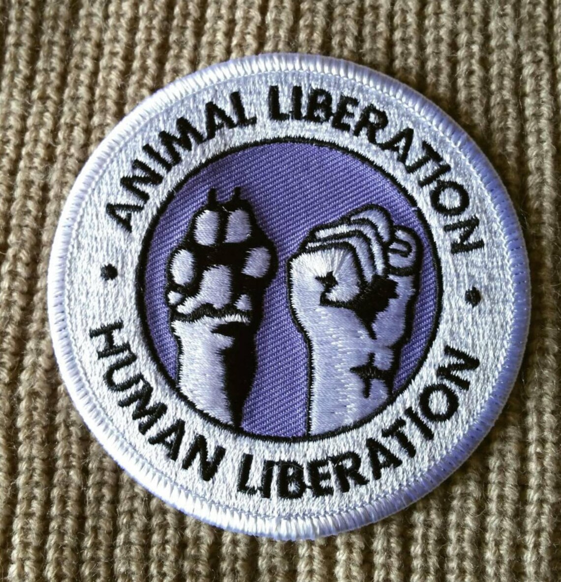 Animal Liberation Human.liberation Embroidered Iron-on Patch 3" Animal ...