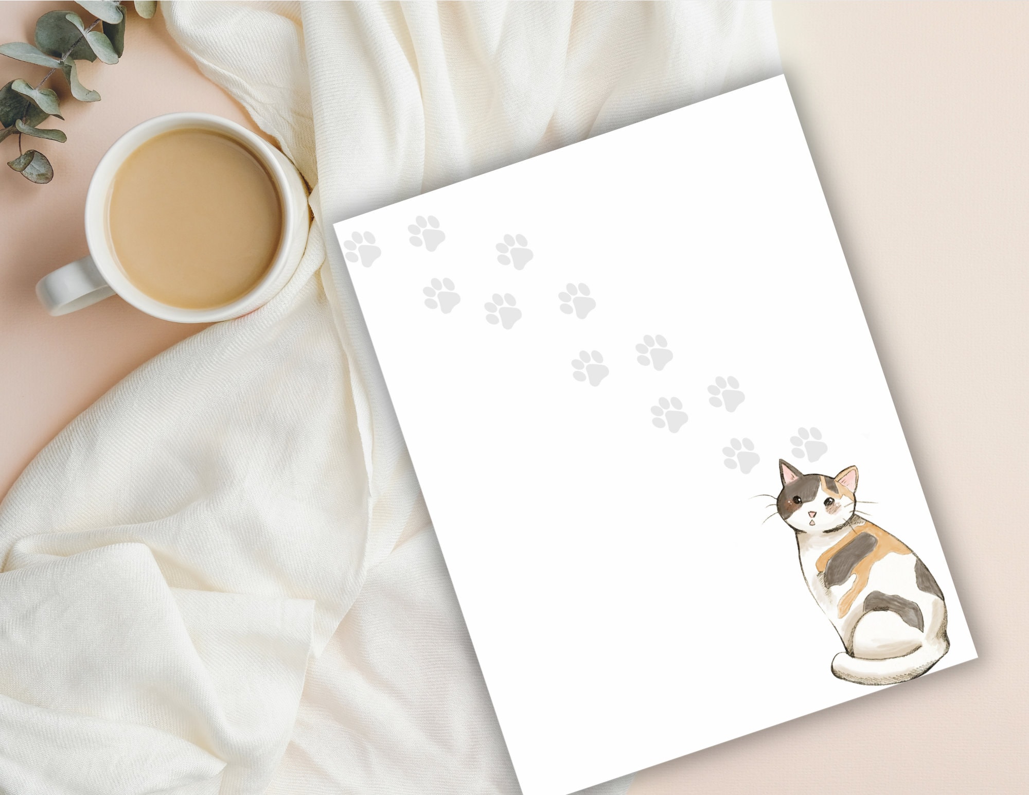 Printable Cat Stationery, US Letter Size, Letterhead, Lined & Unlined ...